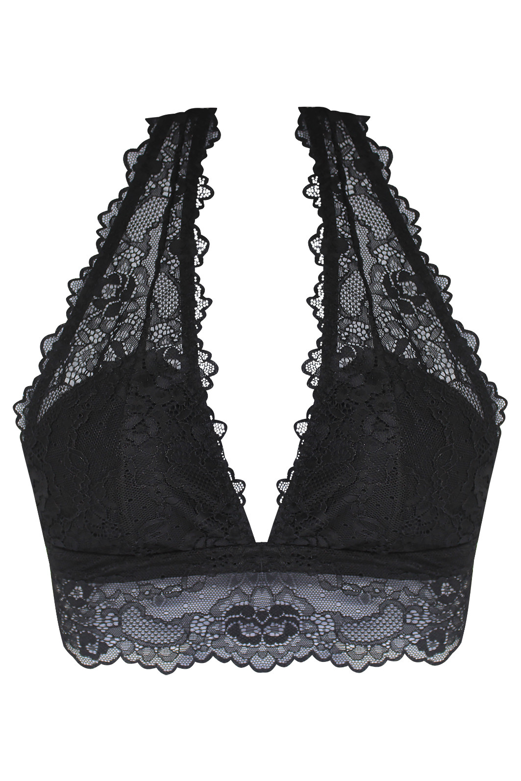 Sutiã Top De Renda Sem Bojo Strappy Preto Eloeth